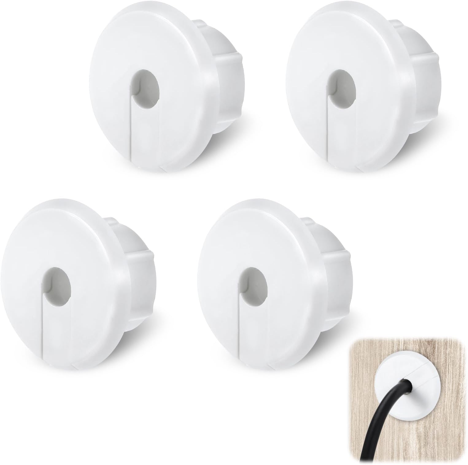 Amazon.com: 4Pcs Wall Cable Pass Through Grommet, 1'' Plastic Feed ...