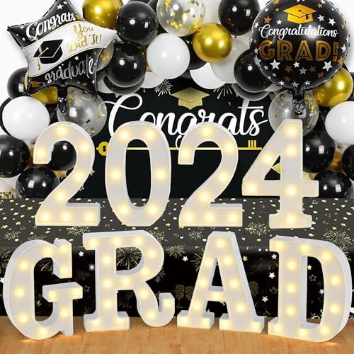 Amazon.com: Woanger 8 Pieces Grad 2024 LED Marquee Letter Lights ...