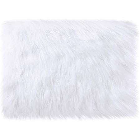 Amazon.com: WLLHYF 10 Inches Mini Square Faux Fur Rug， Small Fluffy ...