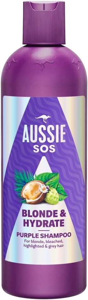 Aussie SOS Blonde and Hydrate Purple Shampoo 300ml for Bleached ...