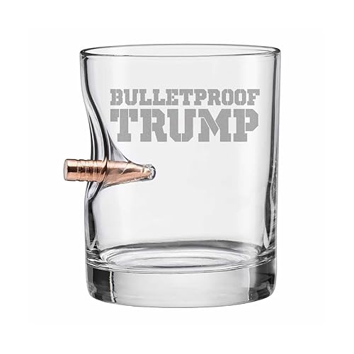 Amazon.com: Bulletproof Trump Drinking Glasses - Made in the USA - MAGA ...