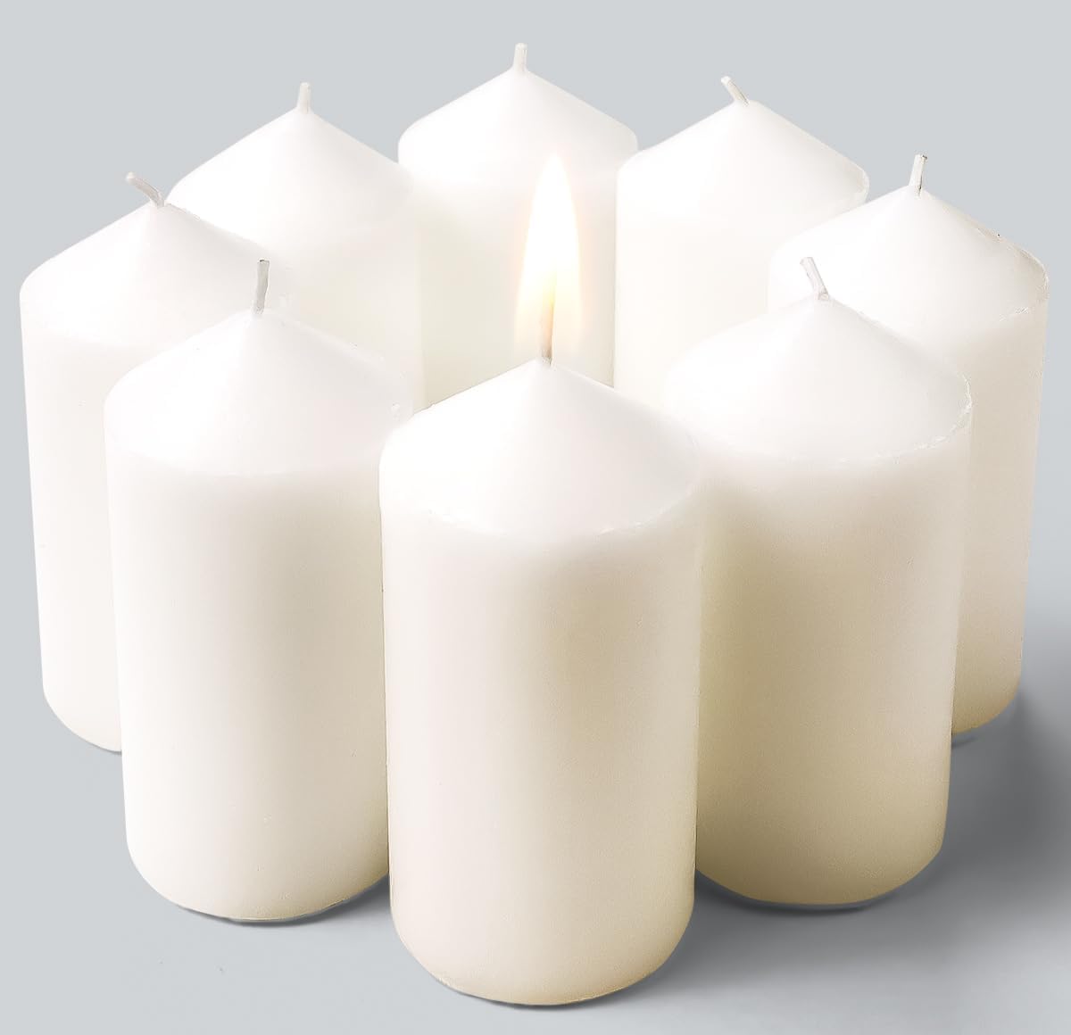 TRINIDa Premium Large Pillar Candle - 8 Pack White Pillar Candles in ...