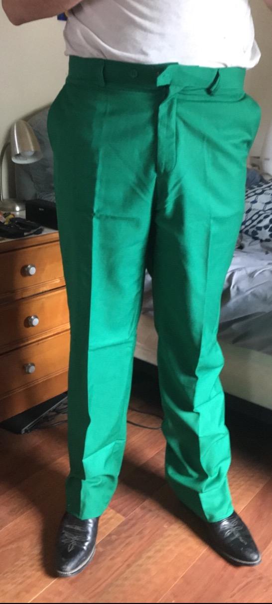 Concitor Men's Dress Pants Trousers Flat Front Slacks Solid Emerald ...