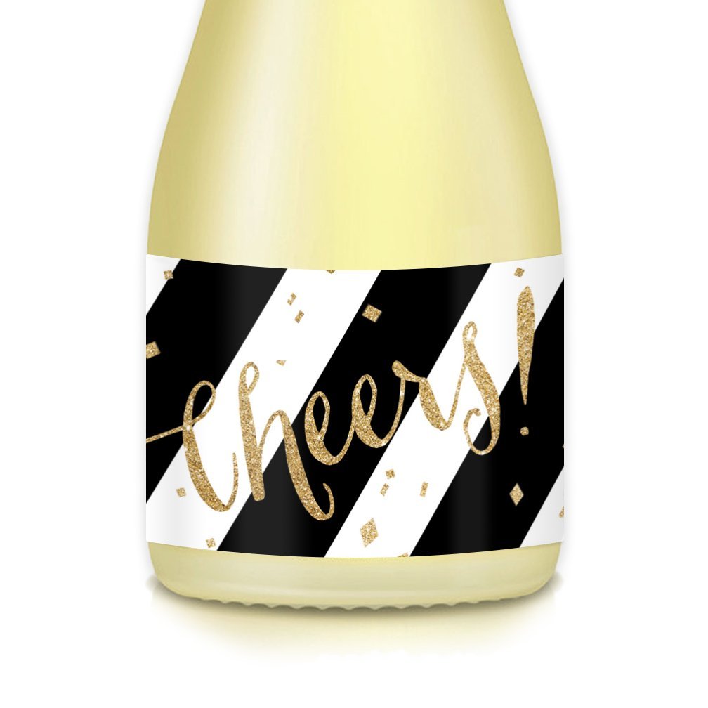 Amazon.com: CHEERS! 20 Count Mini Champagne & Wine Bottle Labels, All ...