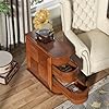 Amazon.com: Tribesigns Wood End Table, 2-Drawer Narrow Side Table Slim ...