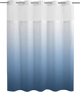 Amazon.com: Gibelle No Hook Waffle Weave Shower Curtain with Snap-in Fabric Liner Set for ...