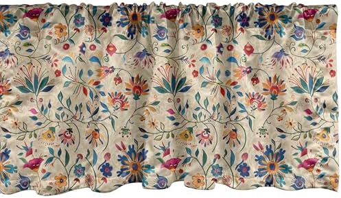 Amazon.com: FRAMICS Boho Floral Valance for Living Room & Kitchen ...