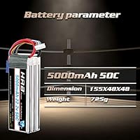 Amazon.com: HRB 2pcs 6S 5000mAh 22.2v 50C-100C with EC5 Plug RC Lipo Battery for RC Quadcopter ...