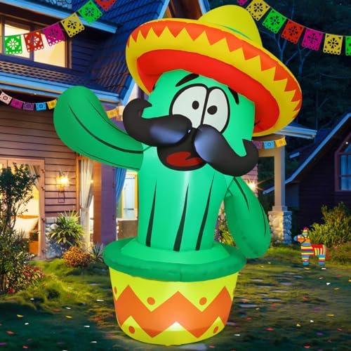 Amazon.com: GOOSH 5 FT Cinco De Mayo Inflatables Cactus Outdoor Mexican ...