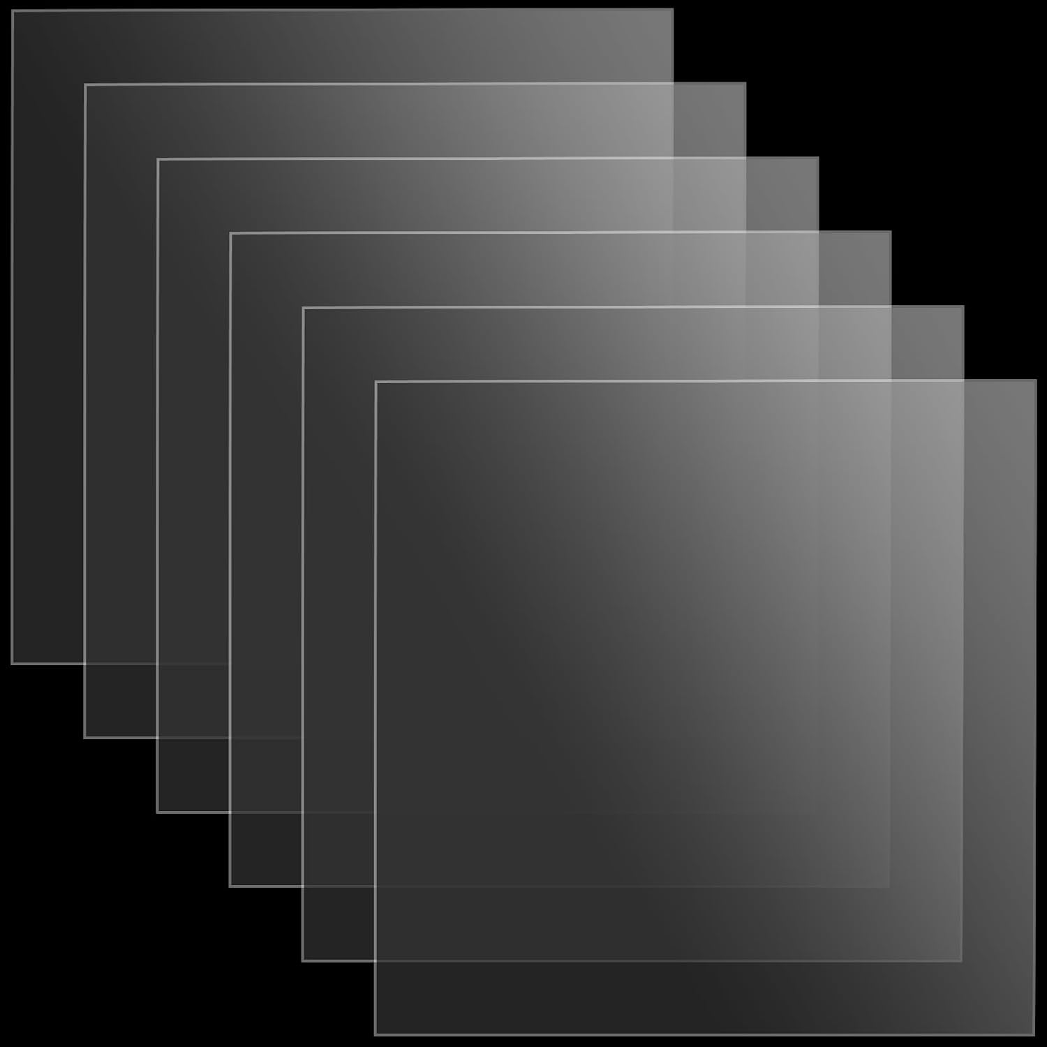 MAHIONG 6 Pcs Clear Acrylic Sheet, 300 x 300mm Square Acrylic Boards ...