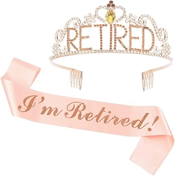 Amazon.com: JETKONG Retirement Party Decorations Retired Tiara/Crown ...