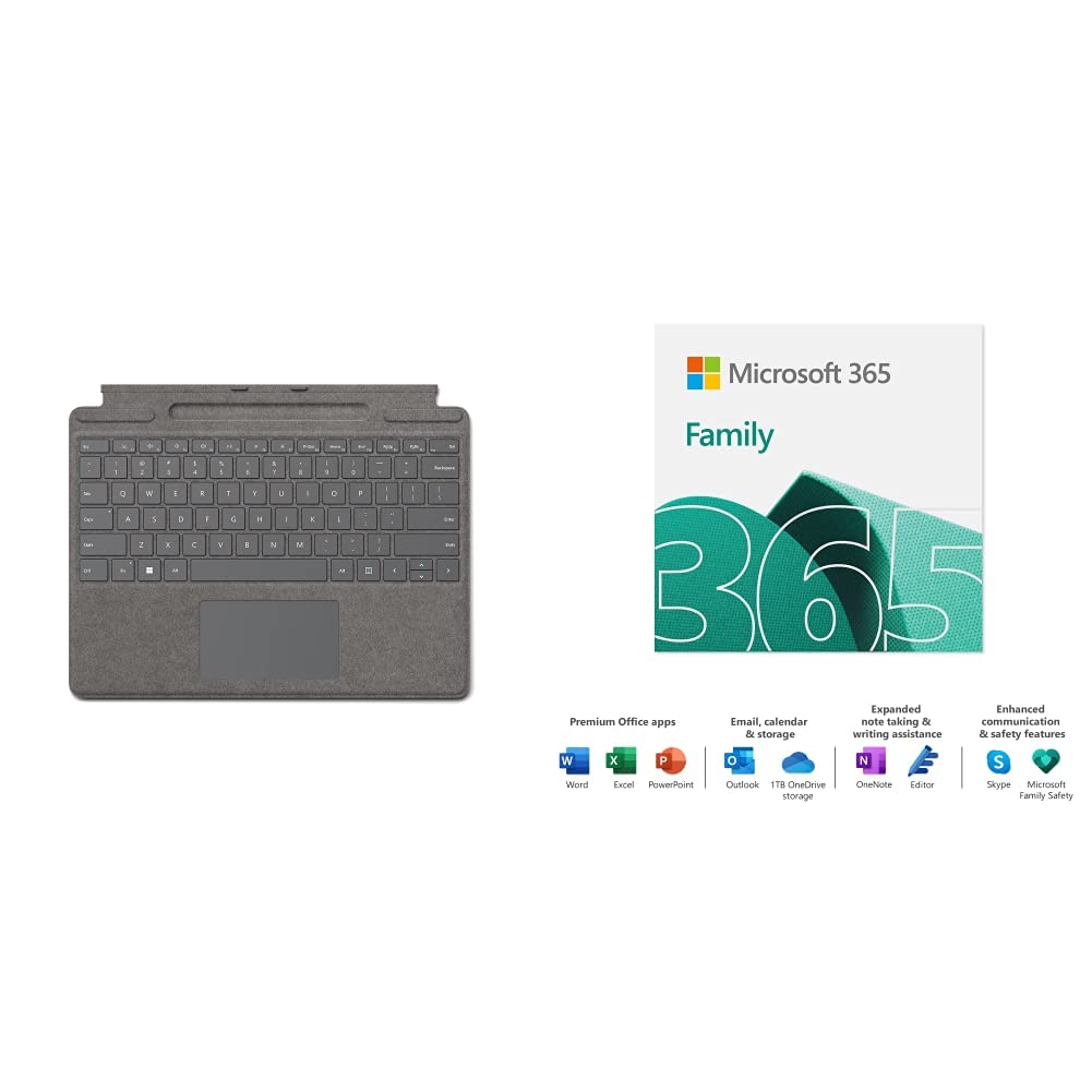 Microsoft Surface Pro Signature Keyboard Platinum 365 Family Download ...
