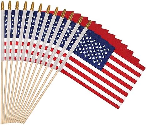 Amazon.com : 24 Pack 8x12 Inch American Flags on Stick For Outside ...