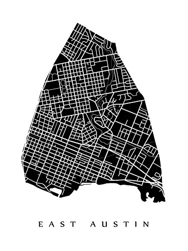 Amazon.com: East Austin Neighborhood Map - Austin, Texas Poster ...