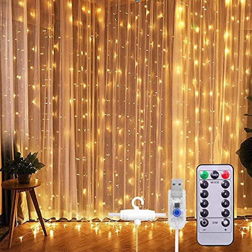 Baytion Curtain String Light,300 LED Lights Window Curtain 3x3Meters ...