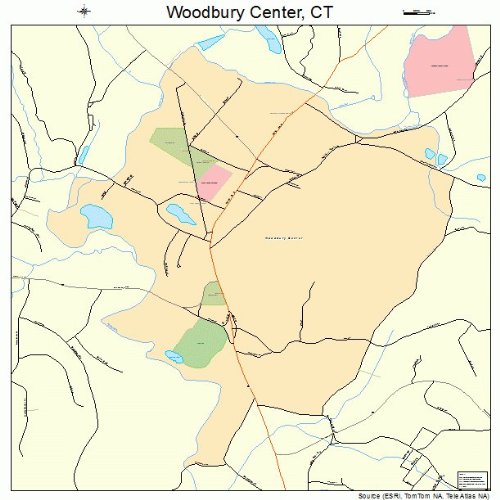 Amazon.com: Large Street & Road Map of Woodbury Center, Connecticut CT ...