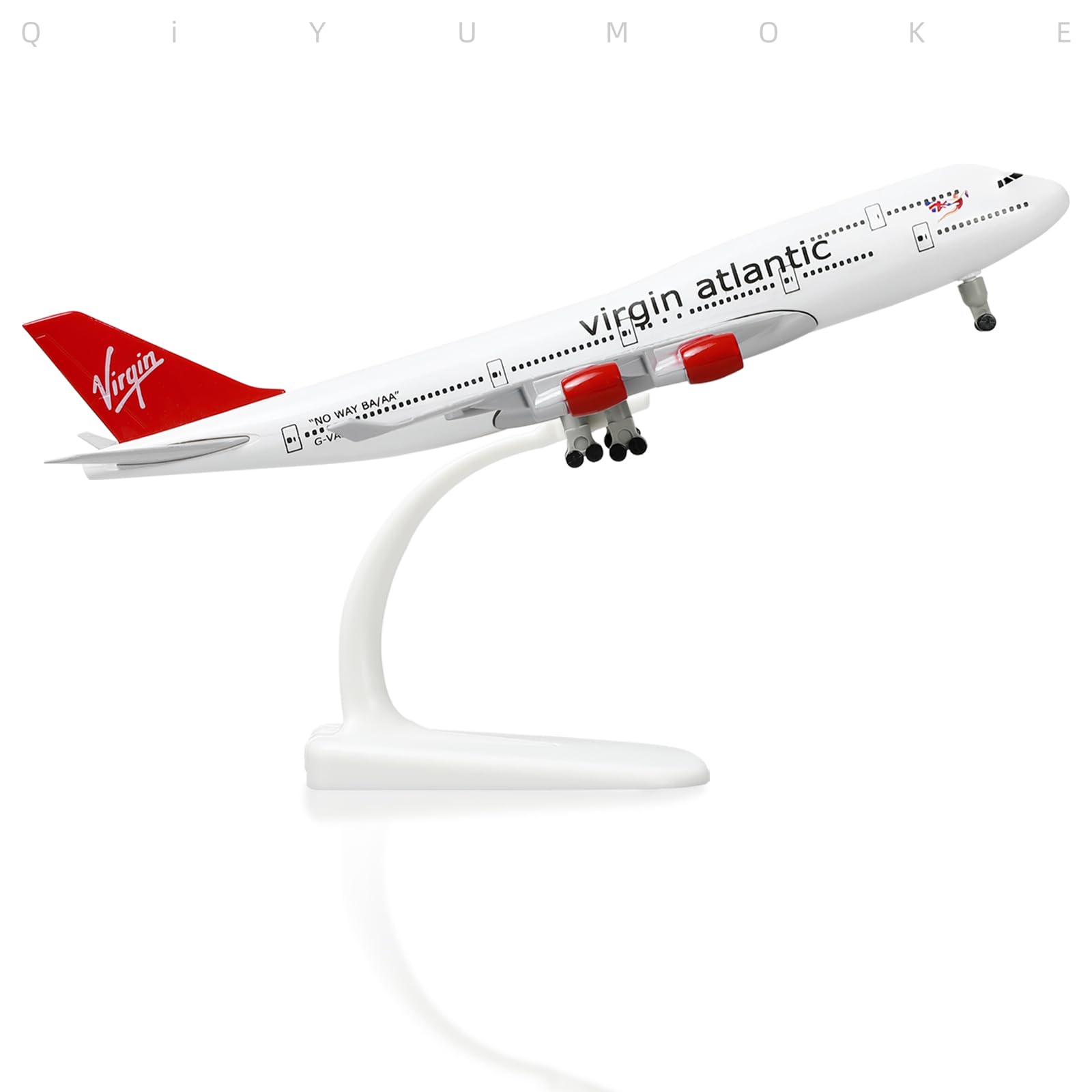 QIYUMOKE Boeing 747 Virgin Atlantic 1/300 Diecast Metal Airplane Model ...