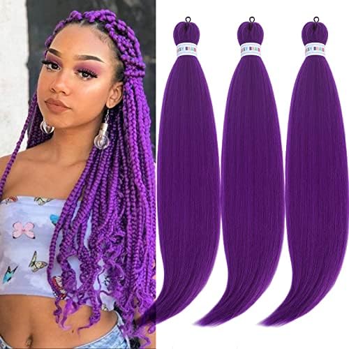 Box Braids With Purple Color