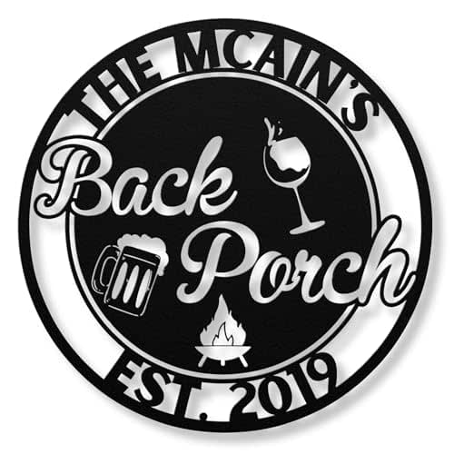 Amazon.com: Back Porch Sign, Patio Sign, Metal Outdoor Sign, Metal Art ...