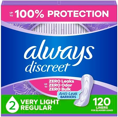 Amazon.com: Always Discreet Incontinence Panty Liners for Bladder Leaks ...