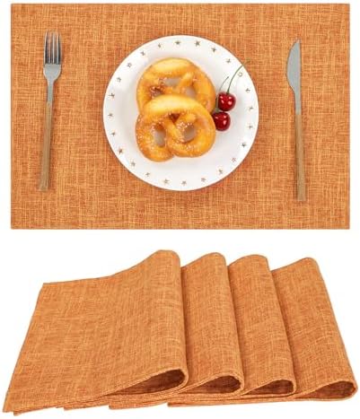 Amazon.com: SHACOS Fall Placemats Set of 4 Washable Cloth Double Layer ...