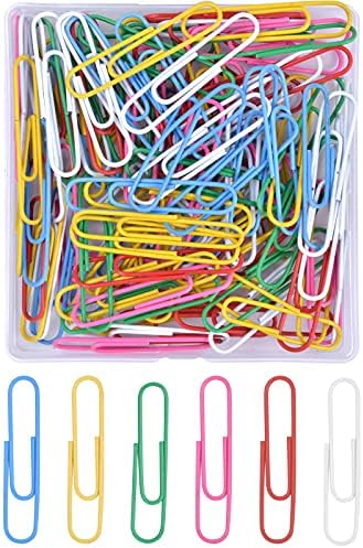 AvoDovA 100PCS Trombones Coloré, 50mm Moyen Trombones, Métal Paperclip ...