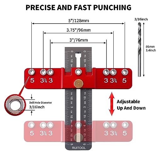 Snapklik.com : Ruitool Cabinet Hardware Jig Tool, Aluminium Alloy Cabinet Handle Install ...