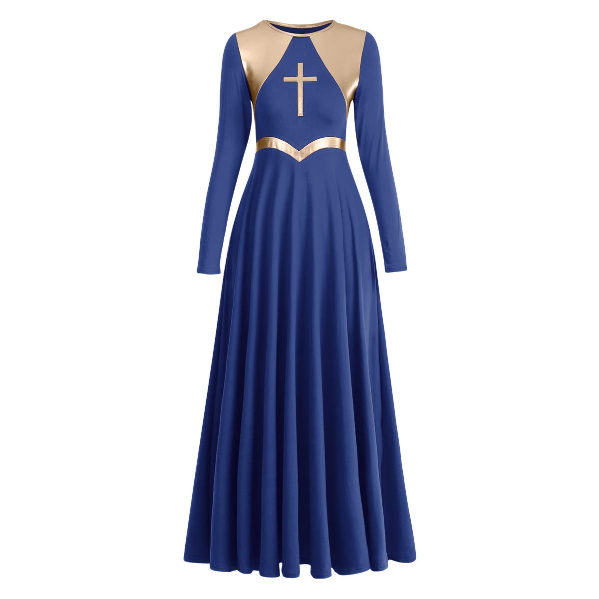 Snapklik.com : Women Metallic Cross Liturgical Praise Dance Dress ...