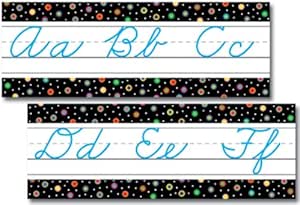 Amazon.com: Dots on Black Cursive Alphabet Lines; 10 Piece Pack; no ...