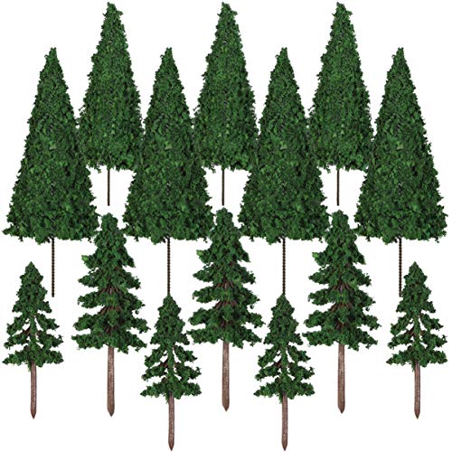 Buy 16 Pieces Mixed Model Trees 3.5-5.5 inch Train Trees Railroad ...