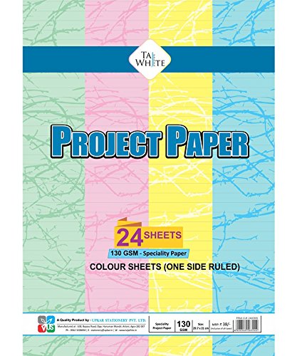 Project Paper 29.7 x 21 cm - One Side Ruled Pg 24 : Amazon.in: Home ...
