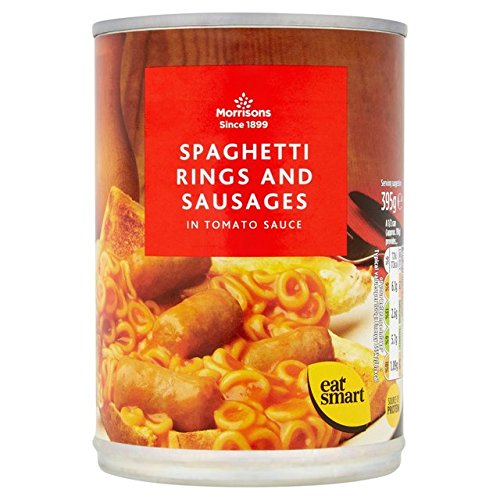 Amazon.com : Morrisons Spaghetti Loops with Sausages in Tomato Sauce ...