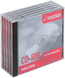 Amazon.com: Imation CD-RW 700 MB 80 min. 1x-4x 5-pk : Electronics