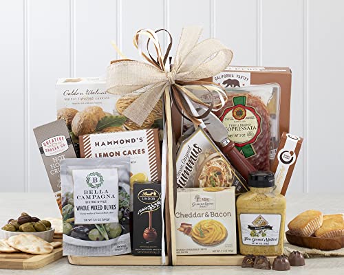 Wine Country Gift Baskets Gourmet Cheese And Salami Gift, Gourmet Food