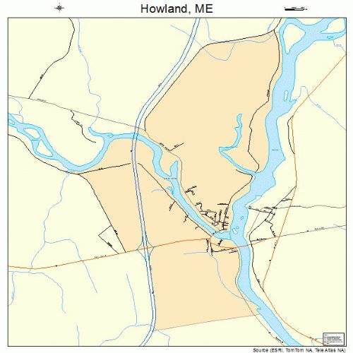 Large Street & Road Map of Howland, Maine ME - Printed poster size wall ...