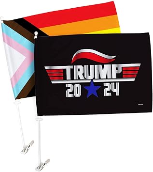Amazon.com : Trump Flag Top Trump 2024 Pro Gun Car Flags Pack with ...