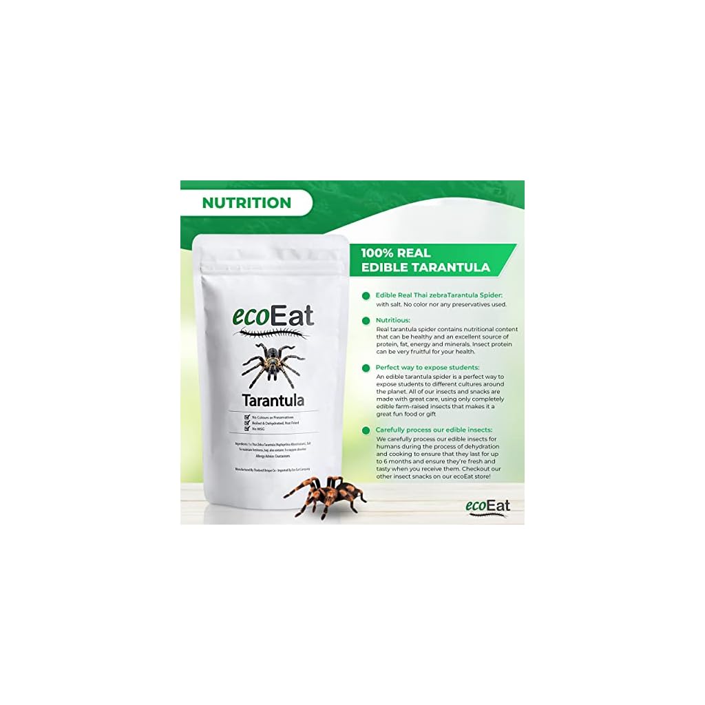ecoEat Edible Tarantula Spider - 100% Edible Bug Edible Dehydrated ...