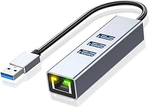Amazon.com: USB 3-Port Extender with Gigabit Ethernet Port Multiport ...