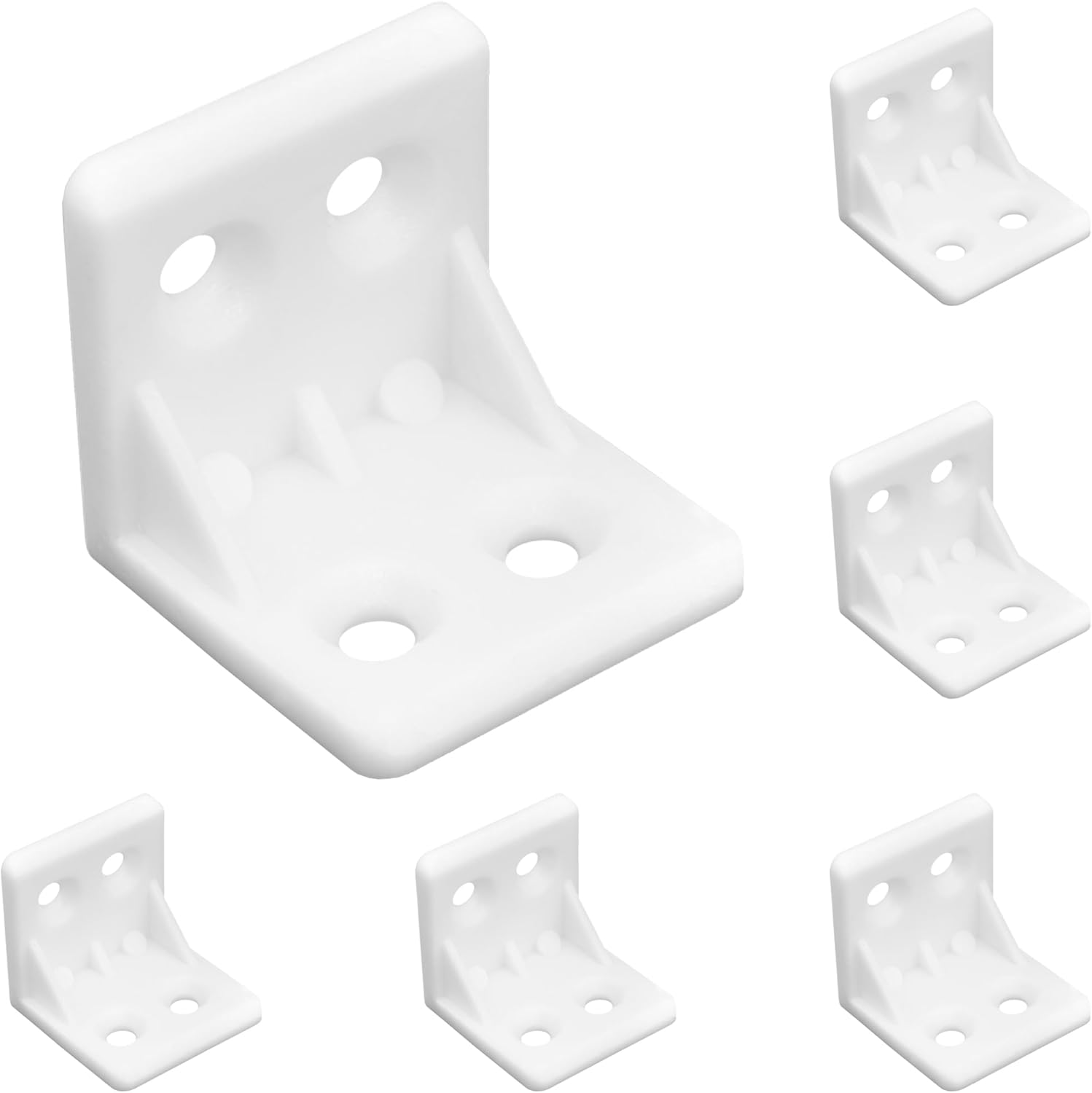 50 PCS White Plastic Corner Brackets, L Shape Right Angle Brackets ...