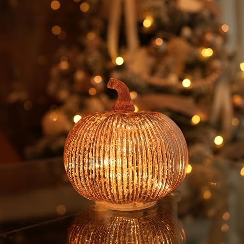 Amazon.com: ledmomo Glass Pumpkin Light Pumpkin Glass Lights Halloween ...