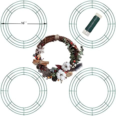 Amazon.com: Sumind 2 Pack Wire Wreath Frames Green Christmas Metal ...