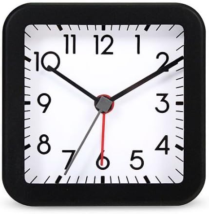 Amazon.com: Square Quartz Analog Alarm Clock with Black Case - SPC748A ...