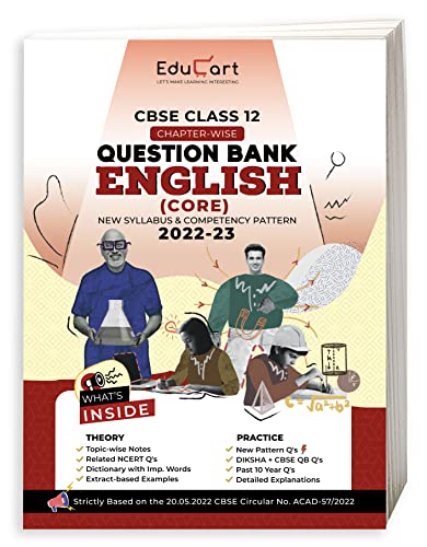 Buy Educart CBSE Class 12 ENGLISH CORE New Question Bank Book For 2022 ...