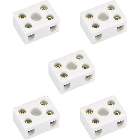 Amazon.com: uxcell 2 Way Ceramics Terminal Blocks High Temp Porcelain ...