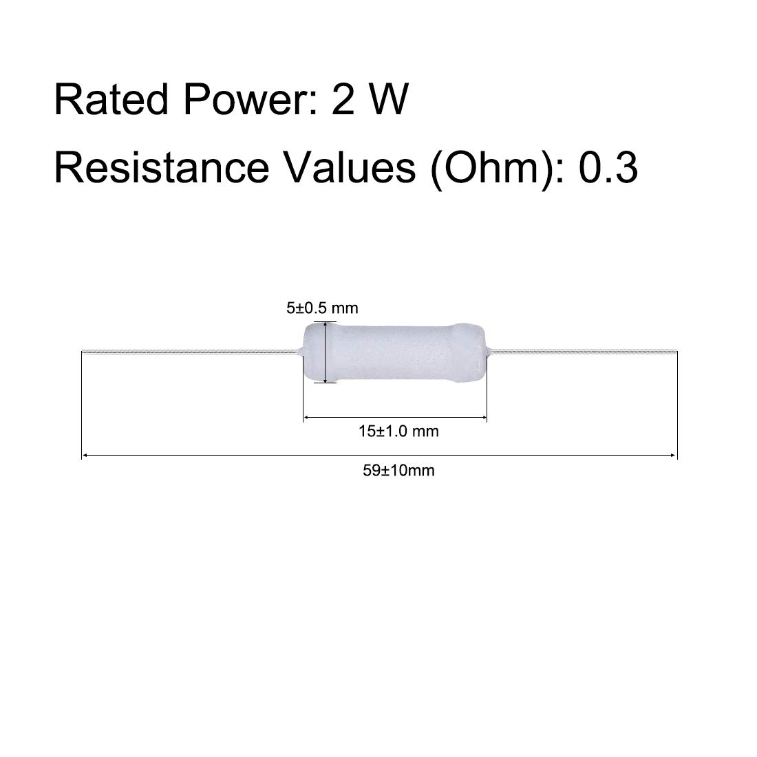 Snapklik.com : Uxcell 60Pcs 0.3 Ohm Resistor, 2W 5% Tolerance Metal ...
