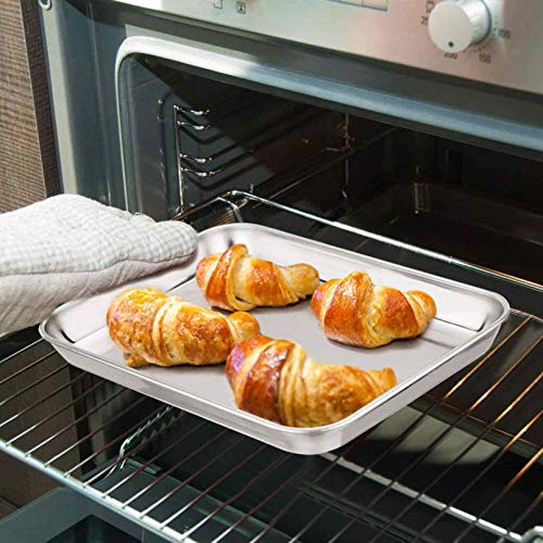 Buy TeamFar Toaster Oven Pan with Rack Set (2 Pans + 2 Racks), 9’’ x 7 ...