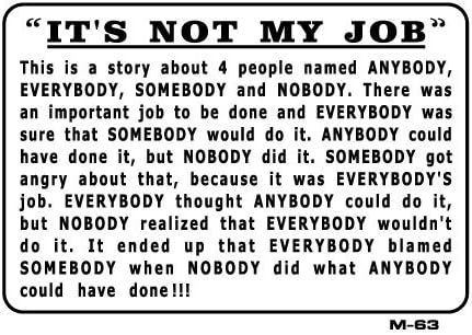 Amazon.com: IT'S NOT MY JOB 7x10 Plastic Sign : Patio, Lawn & Garden