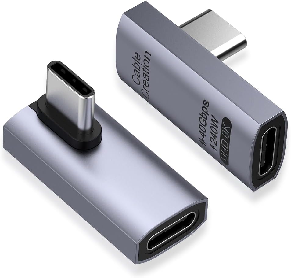Amazon.com: CableCreation 90 Degree USB C Adapter 2 Pack, Right Angle ...
