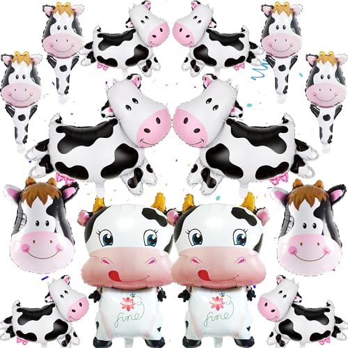 Amazon.com: VercanMonth 24 Pcs Highland Cow Balloons 14.7 Inch Foil ...