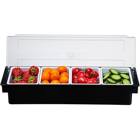 Amazon.com | BEYLANG Ice Chilled Serving Tray Condiment Pots 4 ...